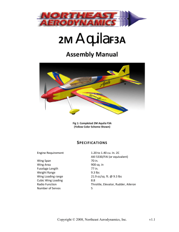 2M Aquila F3A Assembly Manual | Northeast Aerodynamics | Manualzz