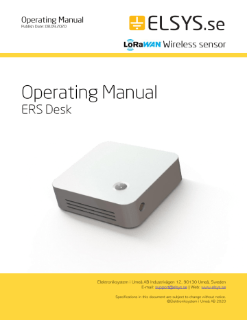 ELSYS.se LoRaWAN ERS Desk Operating Manual | Manualzz
