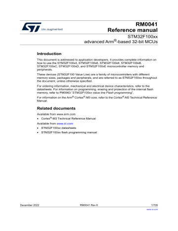 STM32F100 Series Reference Manual - Complete Guide | Manualzz