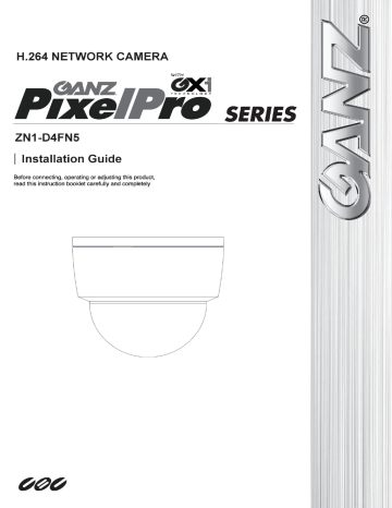 Ganz PixelPro GXi Series Installation Manual - Security Camera Guide | Manualzz