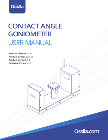 Ossila L2004A1 User Manual - Contact Angle and Surface Tension ...