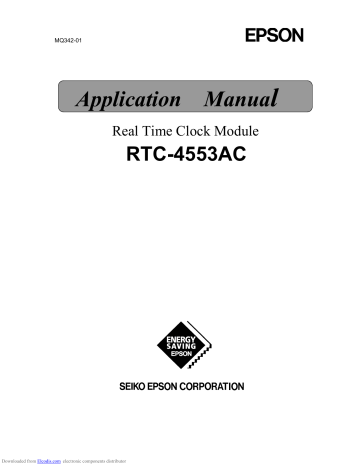 Seiko Epson RTC-4553AC Real-Time Clock Module Applications Manual | Manualzz