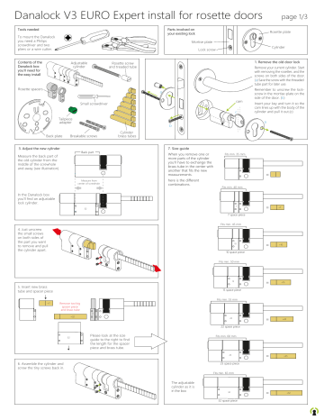 Danalock V3 EURO Expert Install Guide - Rosette Doors | Manualzz