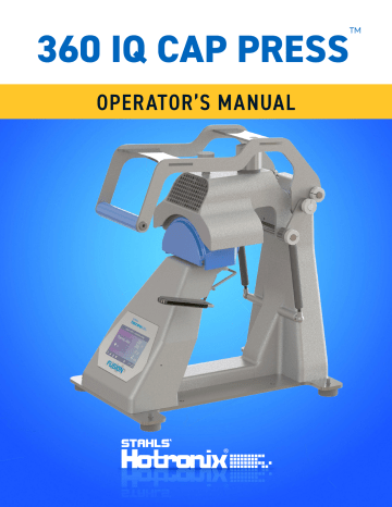 Stahls Hotronix FUSION 360 IQ Operator's Manual | Manualzz