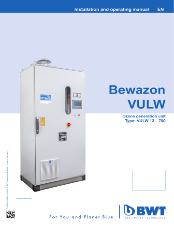BWT Bewazon VULW 25 Ozone Generation Unit Manual | Manualzz