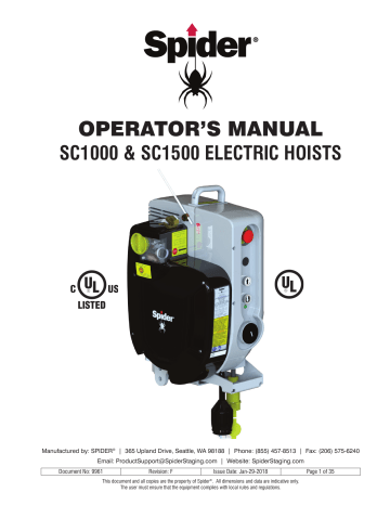 SPIDER SC1500 Operator's Manual - Download & Read Online | Manualzz