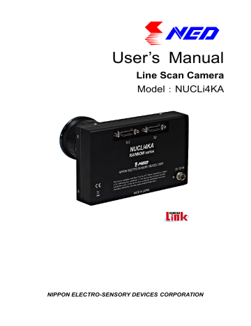 NED NUCLi4KA Line Scan Camera User Manual | Manualzz