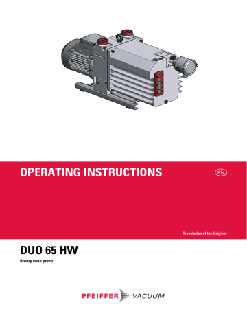 Pfeiffer DUO 65 HW Operating Instructions - Rotary Vane Pump | Manualzz