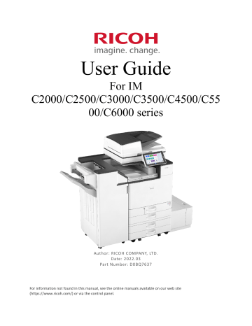Ricoh IM C2000 Series Laser Multifunction Printer User Guide | Manualzz