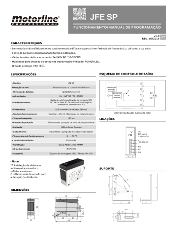 Manual JFE SP - Motorline | Manualzz