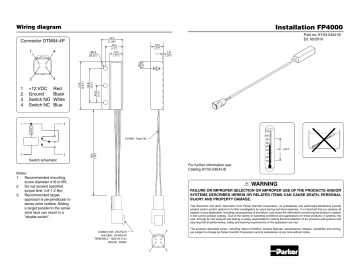 FP4000 Sensors Installation Guide - Parker | Manualzz