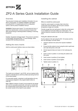 Kidde ZP2-AF2-99 - Quick Installation Guide, Manual, Operation manual