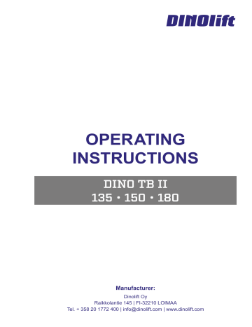 Dinolift DINO 135TB II Operators Manuals | Manualzz