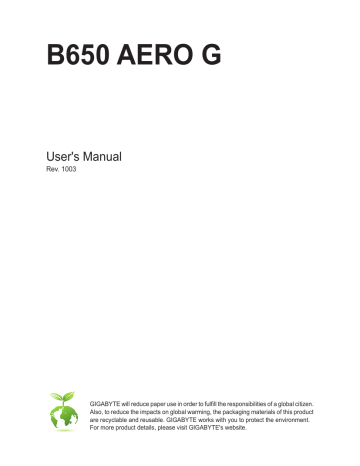 Gigabyte B650 AERO G Motherboard Owner's Manual | Manualzz