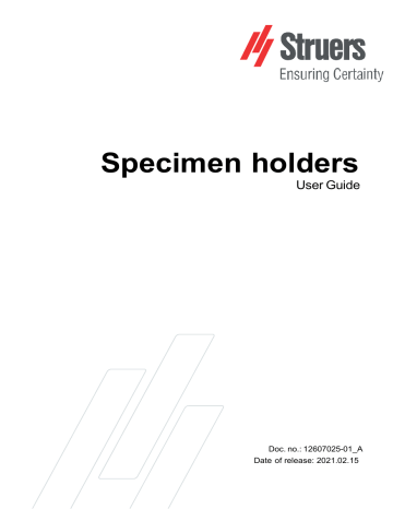 Struers Specimen holders instruction manual | Manualzz