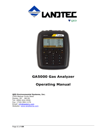 QED GA5K Manual | Landfill Gas Analyzer | Manualzz