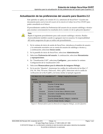Hologic SecurView DX/RT Workstation Guía del usuario | Manualzz