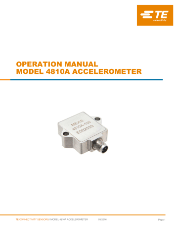 TE CAT-PPA0040 Uniaxial Screw Mount Accelerometer User Guide | Manualzz