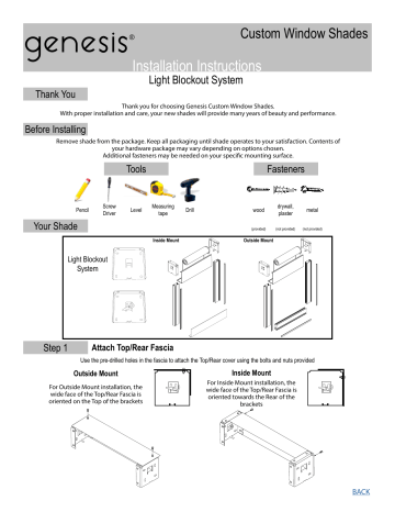 Lafayette Light Block Out Installation Guide | Manualzz