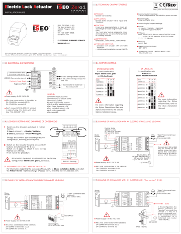 Iseo Actuator Installation Guide - Download PDF Manual | Manualzz