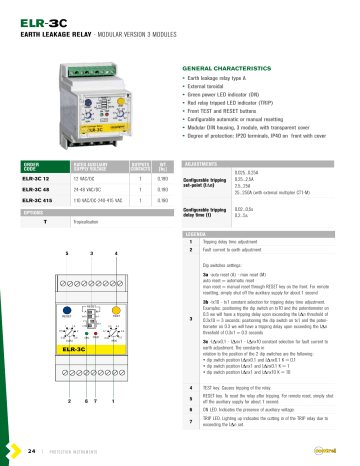 Contrel ELR-3C External CT Manual - Earth Leakage Relay | Manualzz