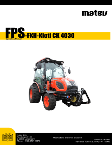 matev FPS-KI CK4030 Front Linkage Operating Manual | Manualzz