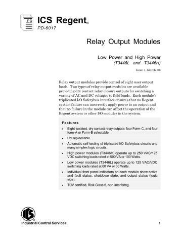 ICS Regent Relay Output Modules Manual - Reference Manual | Manualzz