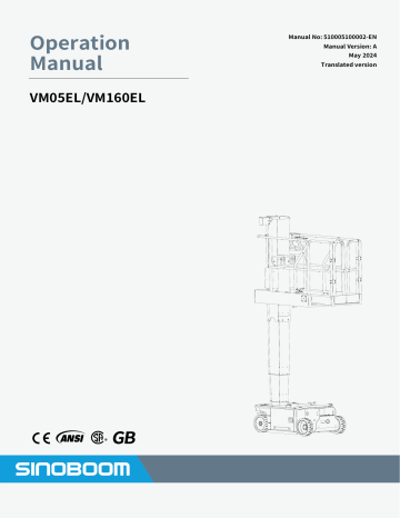 Sinoboom VM160EL Operation Manual | Manualzz