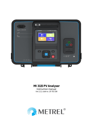 METREL MI 3115 PV Analyser Instruction Manual | Manualzz