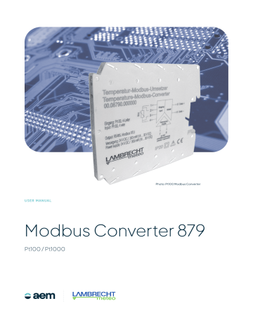 Lambrecht Pt100 and Pt1000 Modbus Converter Manual | Manualzz