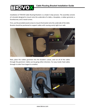 TEKVOX Under-Table Cable Routing Brackets Installation Guide | Manualzz