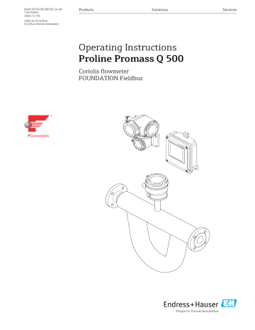 Proline Promass Q 500 Operating Instructions | Manualzz