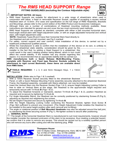 RMS Type A Headrests Fitting Guide | Manualzz