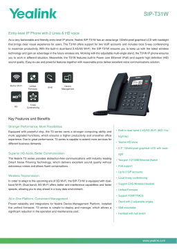 Yealink SIP-T31W - instruction manual, User manual
