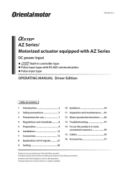 Oriental motor AZD-KX - Operating manual