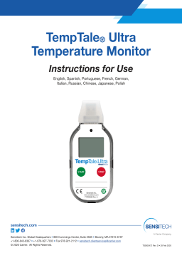Sensitech TempTale Ultra - Benutzerhandbuch, Gebrauchsanweisung