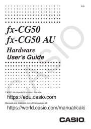 Casio fx-CG50 - User manual, User's Guide, Instructions